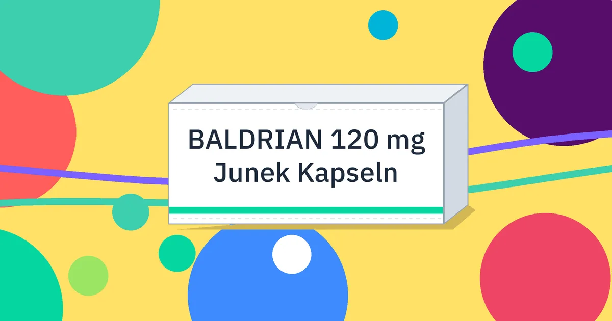 Symbolbild: Packung mit der Aufschrift BALDRIAN 120 mg Junek Kapseln (PZN 10336681) – Verfügbarkeit und Bezug in Apotheken in Frankfurt am Main