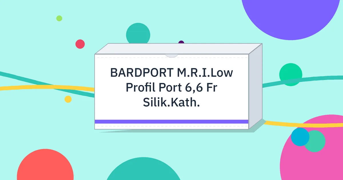 Symbolbild: Packung mit der Aufschrift BARDPORT M.R.I.Low Profil Port 6,6 Fr Silik.Kath. (PZN 02755582) – Verfügbarkeit und Bezug in Apotheken in Frankfurt am Main