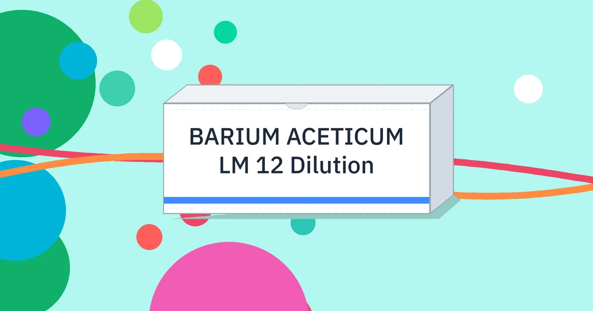 Symbolbild: Packung mit der Aufschrift BARIUM ACETICUM LM 12 Dilution (PZN 12788536) – Verfügbarkeit und Bezug in Apotheken in Frankfurt am Main
