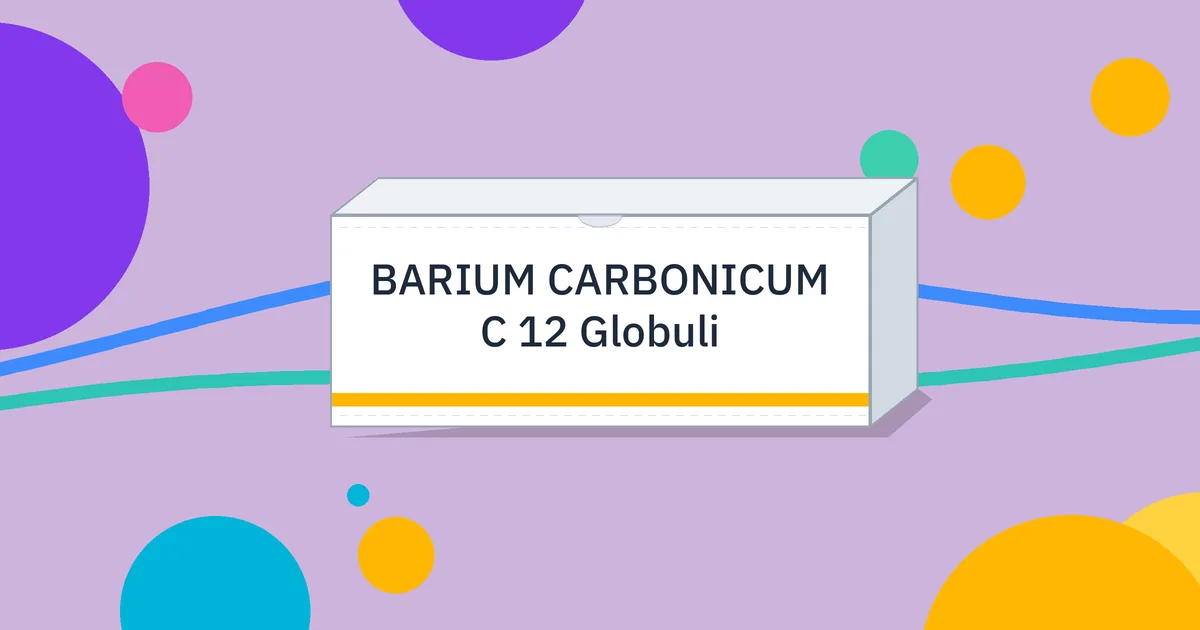 Symbolbild: Packung mit der Aufschrift BARIUM CARBONICUM C 12 Globuli (PZN 16669254) – Verfügbarkeit und Bezug in Apotheken in Frankfurt am Main