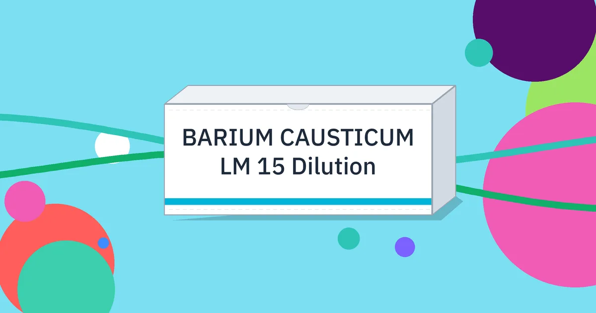Symbolbild: Packung mit der Aufschrift BARIUM CAUSTICUM LM 15 Dilution (PZN 13376652) – Verfügbarkeit und Bezug in Apotheken in Frankfurt am Main