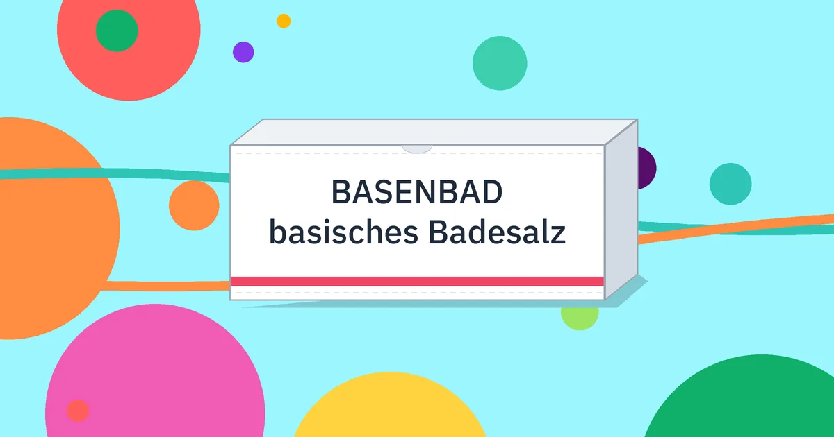 Symbolbild: Packung mit der Aufschrift BASENBAD basisches Badesalz (PZN 18497834) – Verfügbarkeit und Bezug in Apotheken in Frankfurt am Main
