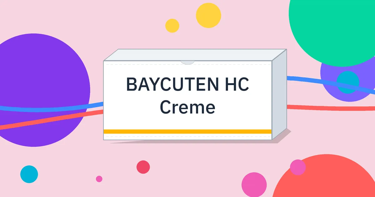 Symbolbild: Packung mit der Aufschrift BAYCUTEN HC Creme (PZN 09616582) – Verfügbarkeit und Bezug in Apotheken in Frankfurt am Main