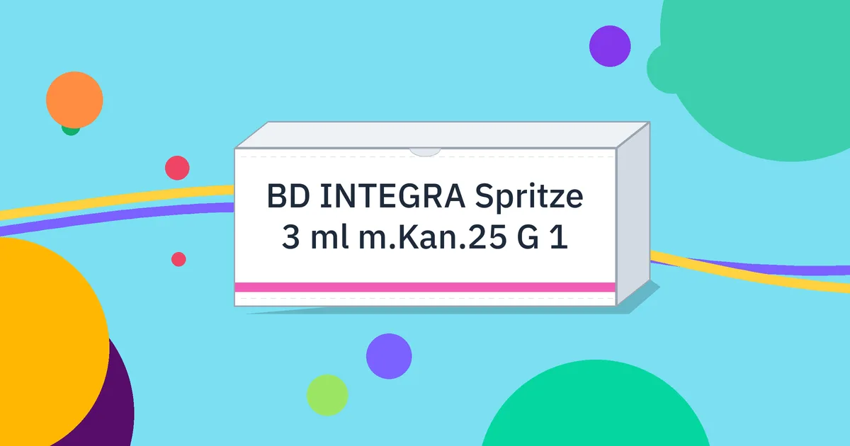 Symbolbild: Packung mit der Aufschrift BD INTEGRA Spritze 3 ml m.Kan.25 G 1 (PZN 02326668) – Verfügbarkeit und Bezug in Apotheken in Frankfurt am Main