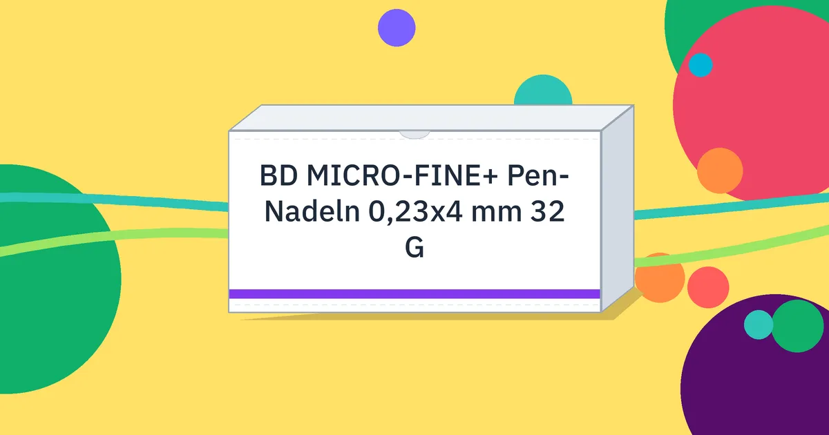 Symbolbild: Packung mit der Aufschrift BD MICRO-FINE+ Pen-Nadeln 0,23x4 mm 32 G (PZN 18760740) – Verfügbarkeit und Bezug in Apotheken in Frankfurt am Main