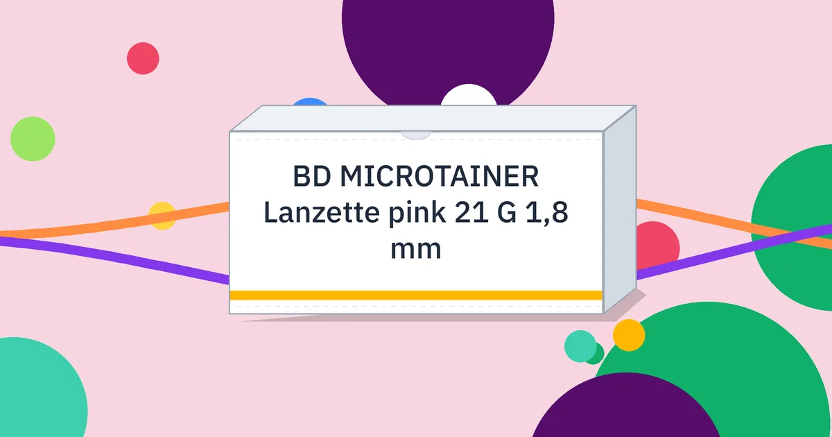 Symbolbild: Packung mit der Aufschrift BD MICROTAINER Lanzette pink 21 G 1,8 mm (PZN 18321762) – Verfügbarkeit und Bezug in Apotheken in Frankfurt am Main