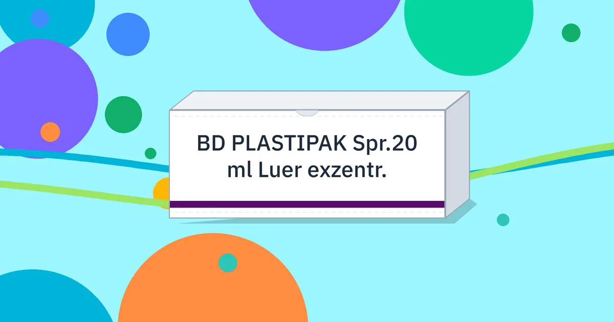 Symbolbild: Packung mit der Aufschrift BD PLASTIPAK Spr.20 ml Luer exzentr. (PZN 19194366) – Verfügbarkeit und Bezug in Apotheken in Frankfurt am Main