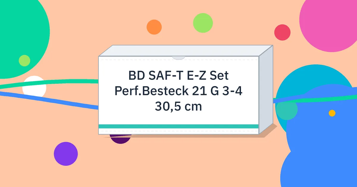 Symbolbild: Packung mit der Aufschrift BD SAF-T E-Z Set Perf.Besteck 21 G 3-4 30,5 cm (PZN 07546877) – Verfügbarkeit und Bezug in Apotheken in Frankfurt am Main