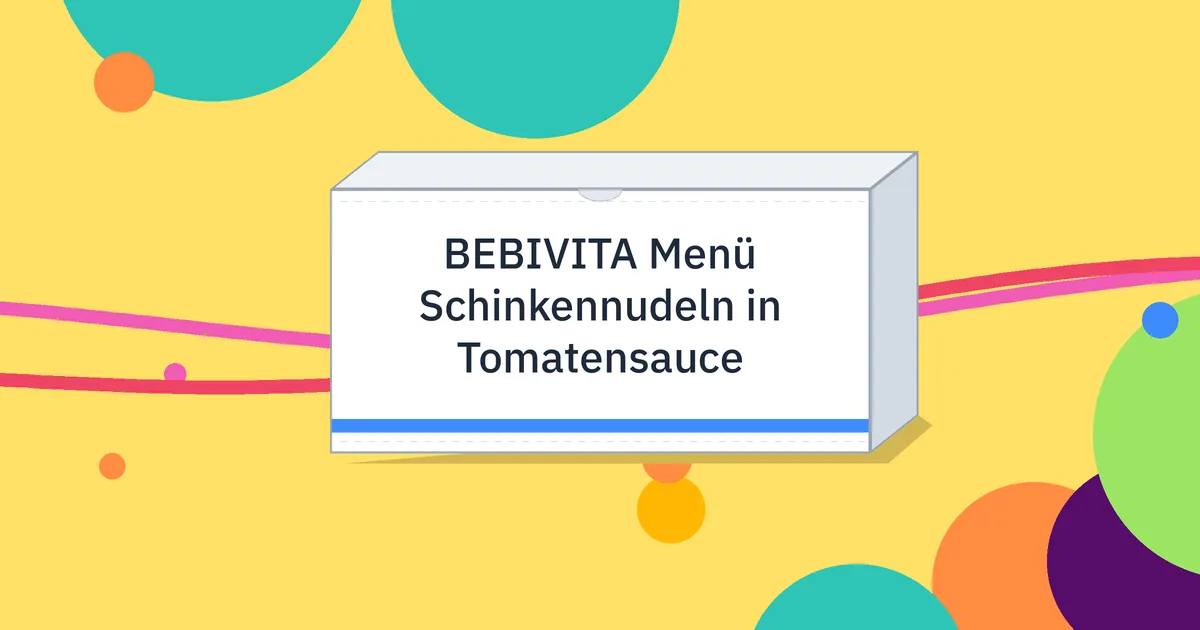 Symbolbild: Packung mit der Aufschrift BEBIVITA Menü Schinkennudeln in Tomatensauce (PZN 16936152) – Verfügbarkeit und Bezug in Apotheken in Frankfurt am Main