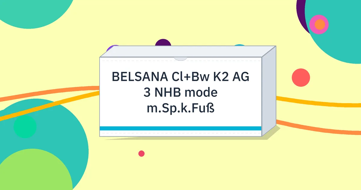 Symbolbild: Packung mit der Aufschrift BELSANA Cl+Bw K2 AG 3 NHB mode m.Sp.k.Fuß (PZN 12246864) – Verfügbarkeit und Bezug in Apotheken in Frankfurt am Main