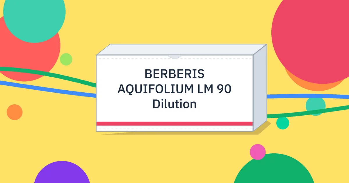 Symbolbild: Packung mit der Aufschrift BERBERIS AQUIFOLIUM LM 90 Dilution (PZN 13383758) – Verfügbarkeit und Bezug in Apotheken in Frankfurt am Main