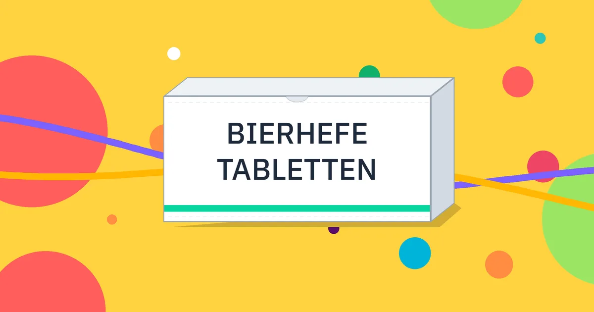 Symbolbild: Packung mit der Aufschrift BIERHEFE TABLETTEN (PZN 07522546) – Verfügbarkeit und Bezug in Apotheken in Frankfurt am Main