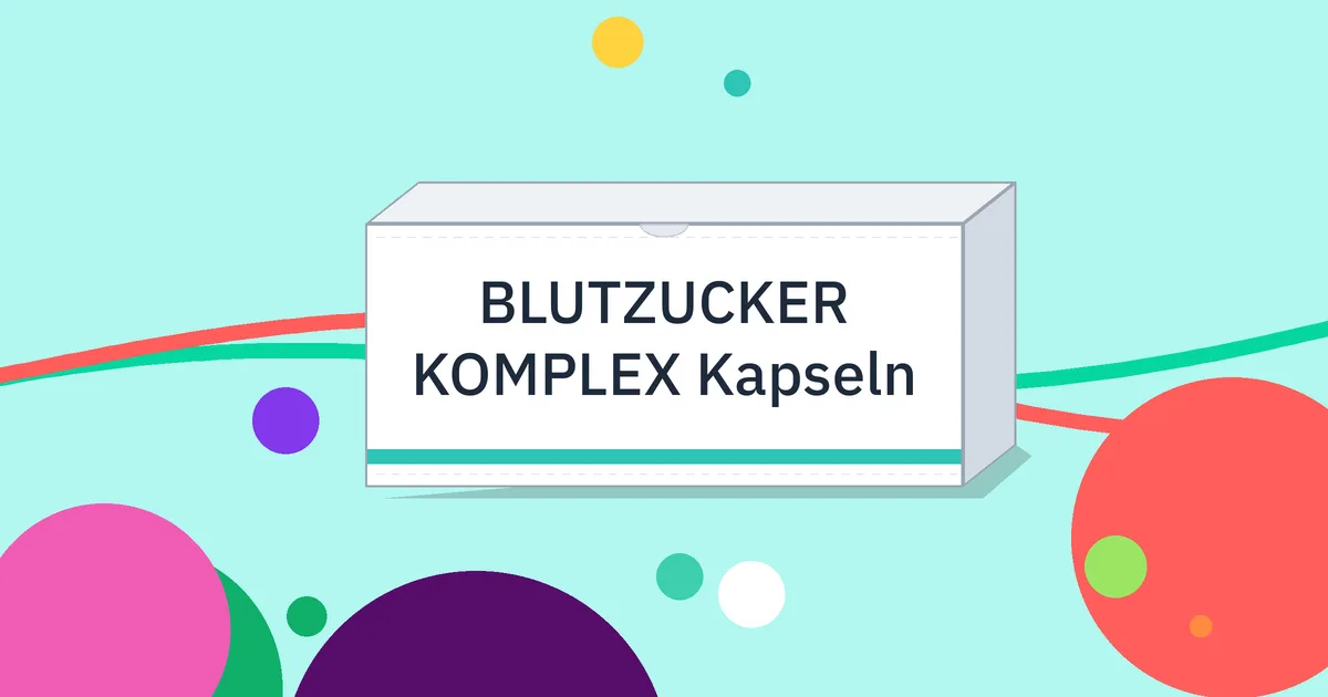 Symbolbild: Packung mit der Aufschrift BLUTZUCKER KOMPLEX Kapseln (PZN 19632547) – Verfügbarkeit und Bezug in Apotheken in Frankfurt am Main