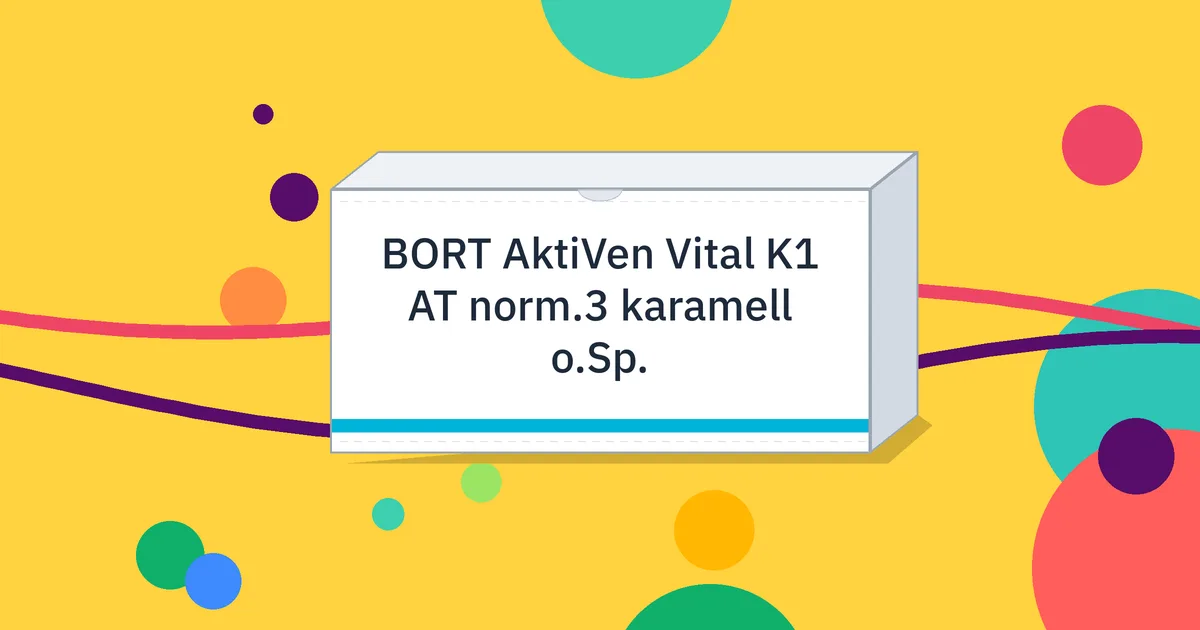 Symbolbild: Packung mit der Aufschrift BORT AktiVen Vital K1 AT norm.3 karamell o.Sp. (PZN 13736926) – Verfügbarkeit und Bezug in Apotheken in Frankfurt am Main