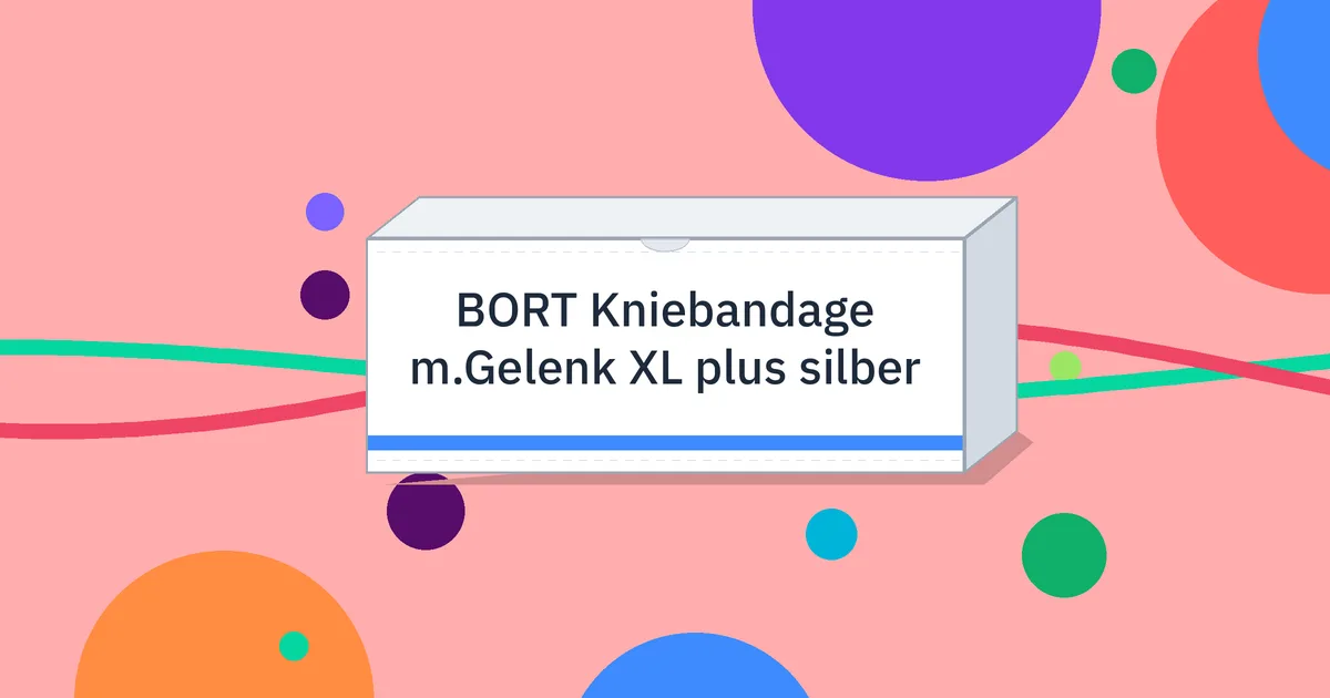 Symbolbild: Packung mit der Aufschrift BORT Kniebandage m.Gelenk XL plus silber (PZN 06084067) – Verfügbarkeit und Bezug in Apotheken in Frankfurt am Main