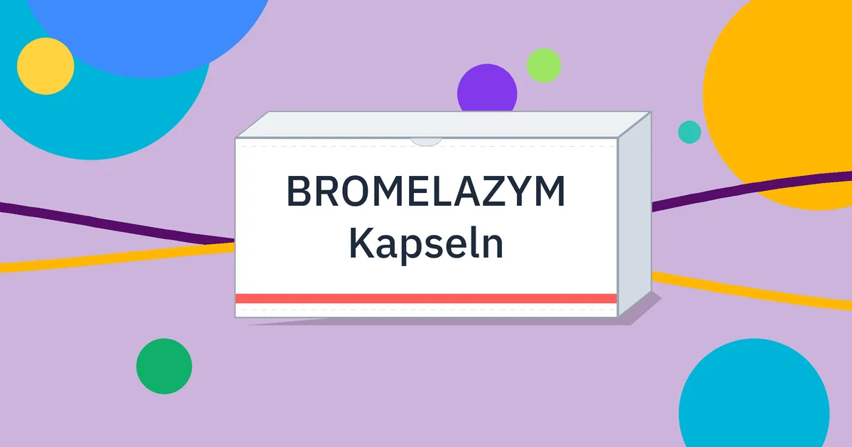 Symbolbild: Packung mit der Aufschrift BROMELAZYM Kapseln (PZN 19307913) – Verfügbarkeit und Bezug in Apotheken in Frankfurt am Main