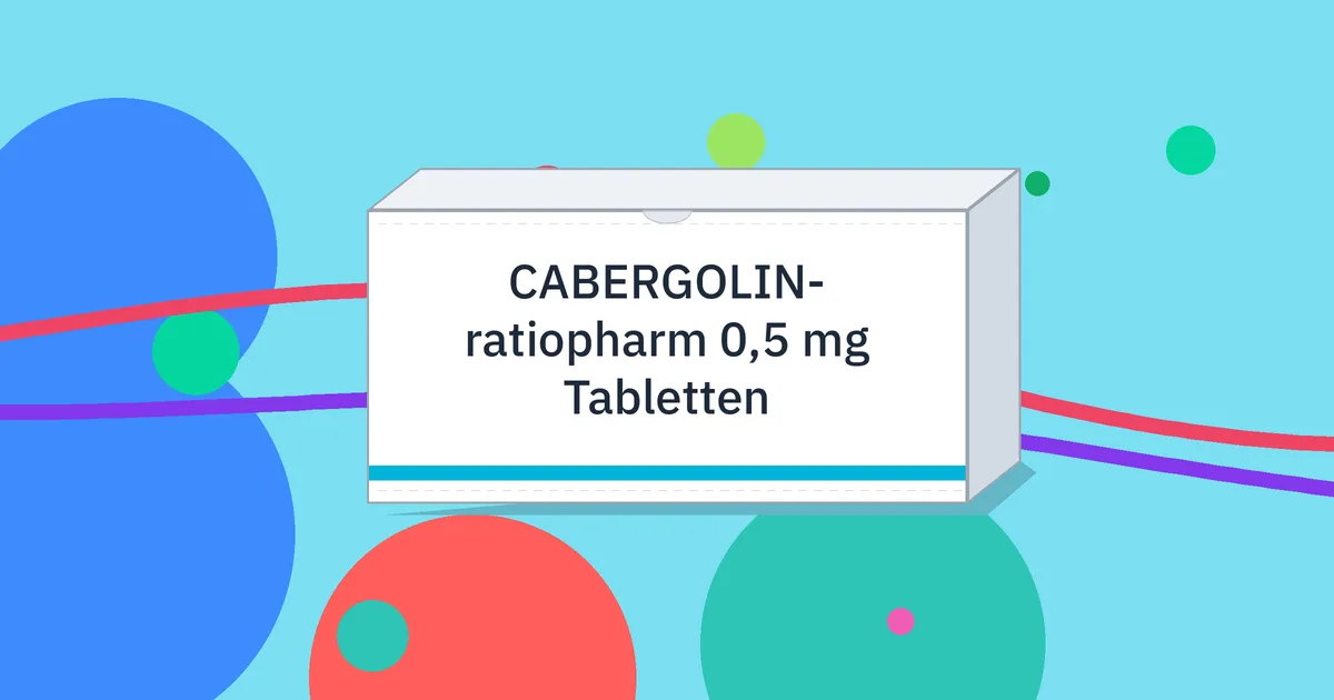 Symbolbild: Packung mit der Aufschrift CABERGOLIN-ratiopharm 0,5 mg Tabletten (PZN 00291730) – Verfügbarkeit und Bezug in Apotheken in Frankfurt am Main