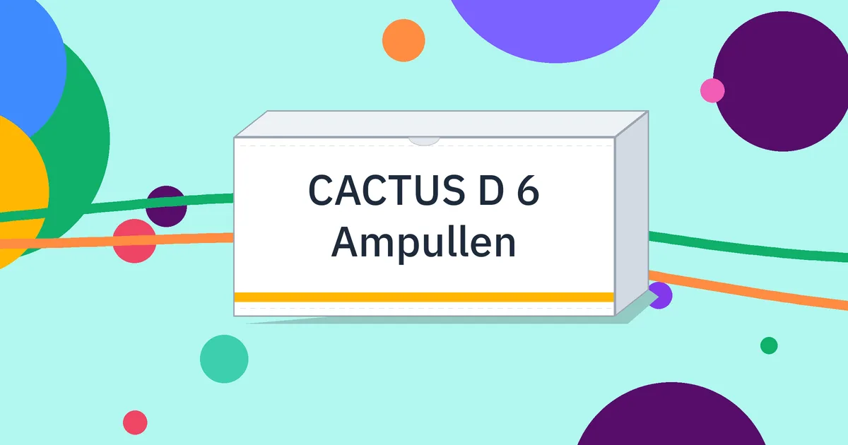 Symbolbild: Packung mit der Aufschrift CACTUS D 6 Ampullen (PZN 11704632) – Verfügbarkeit und Bezug in Apotheken in Frankfurt am Main