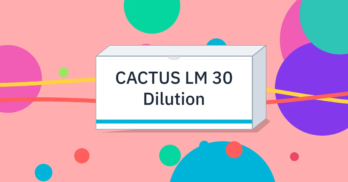 Symbolbild: Packung mit der Aufschrift CACTUS LM 30 Dilution (PZN 03503871) – Verfügbarkeit und Bezug in Apotheken in Frankfurt am Main
