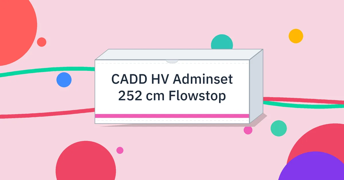 Symbolbild: Packung mit der Aufschrift CADD HV Adminset 252 cm Flowstop (PZN 07731149) – Verfügbarkeit und Bezug in Apotheken in Frankfurt am Main