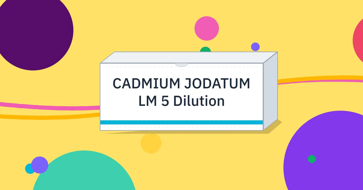Symbolbild: Packung mit der Aufschrift CADMIUM JODATUM LM 5 Dilution (PZN 12798210) – Verfügbarkeit und Bezug in Apotheken in Frankfurt am Main