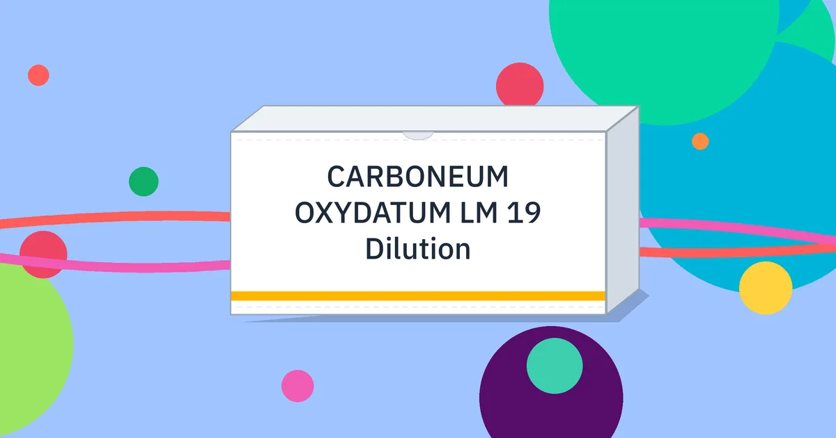 Symbolbild: Packung mit der Aufschrift CARBONEUM OXYDATUM LM 19 Dilution (PZN 13428768) – Verfügbarkeit und Bezug in Apotheken in Frankfurt am Main