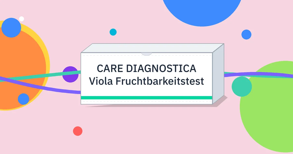 Symbolbild: Packung mit der Aufschrift CARE DIAGNOSTICA Viola Fruchtbarkeitstest (PZN 02577287) – Verfügbarkeit und Bezug in Apotheken in Frankfurt am Main