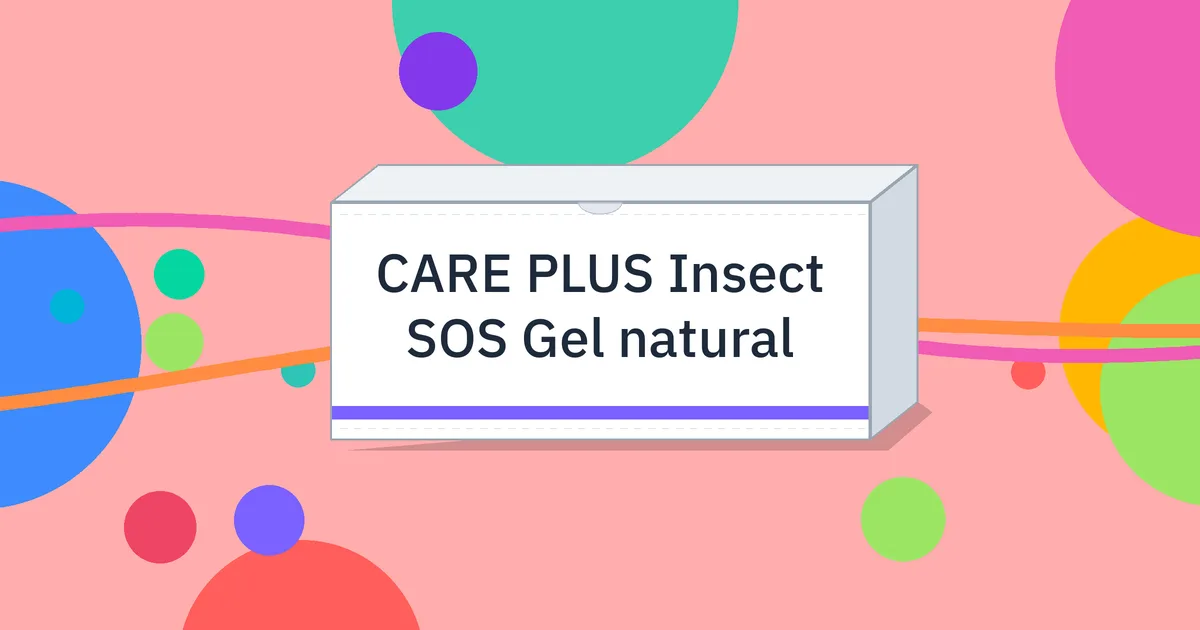 Symbolbild: Packung mit der Aufschrift CARE PLUS Insect SOS Gel natural (PZN 16606928) – Verfügbarkeit und Bezug in Apotheken in Frankfurt am Main