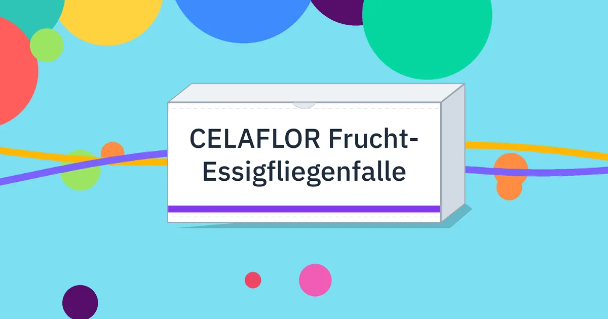 Symbolbild: Packung mit der Aufschrift CELAFLOR Frucht-Essigfliegenfalle (PZN 03801901) – Verfügbarkeit und Bezug in Apotheken in Frankfurt am Main