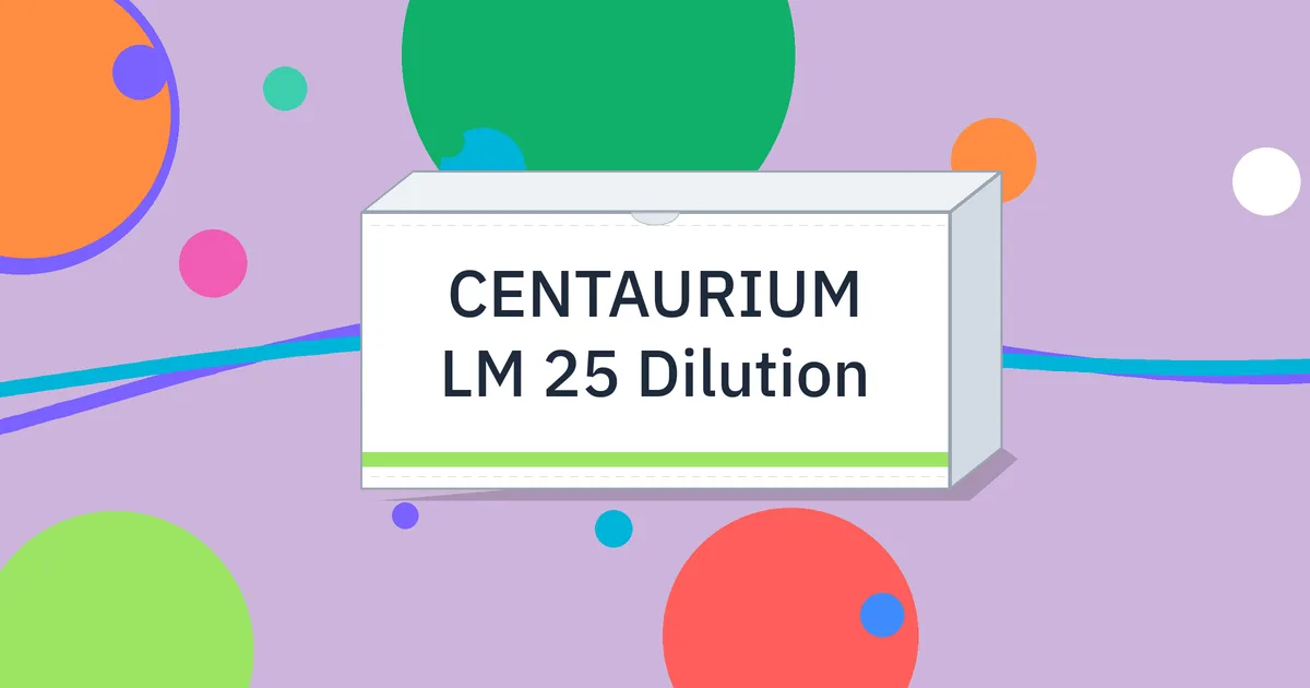 Symbolbild: Packung mit der Aufschrift CENTAURIUM LM 25 Dilution (PZN 13436302) – Verfügbarkeit und Bezug in Apotheken in Frankfurt am Main