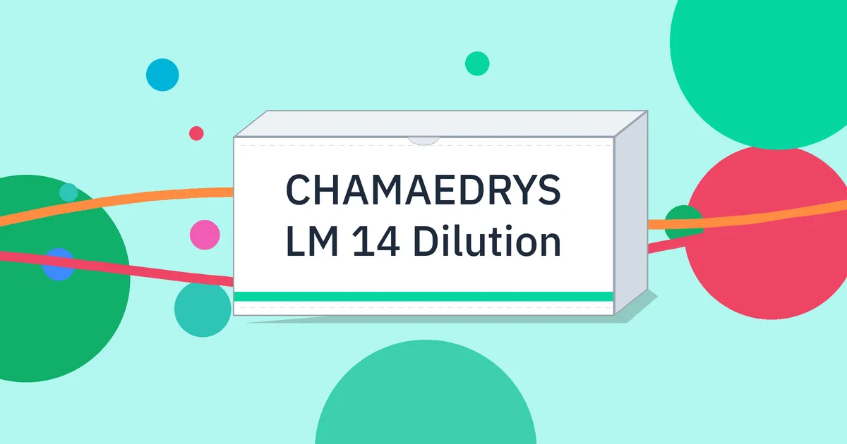Symbolbild: Packung mit der Aufschrift CHAMAEDRYS LM 14 Dilution (PZN 13438519) – Verfügbarkeit und Bezug in Apotheken in Frankfurt am Main