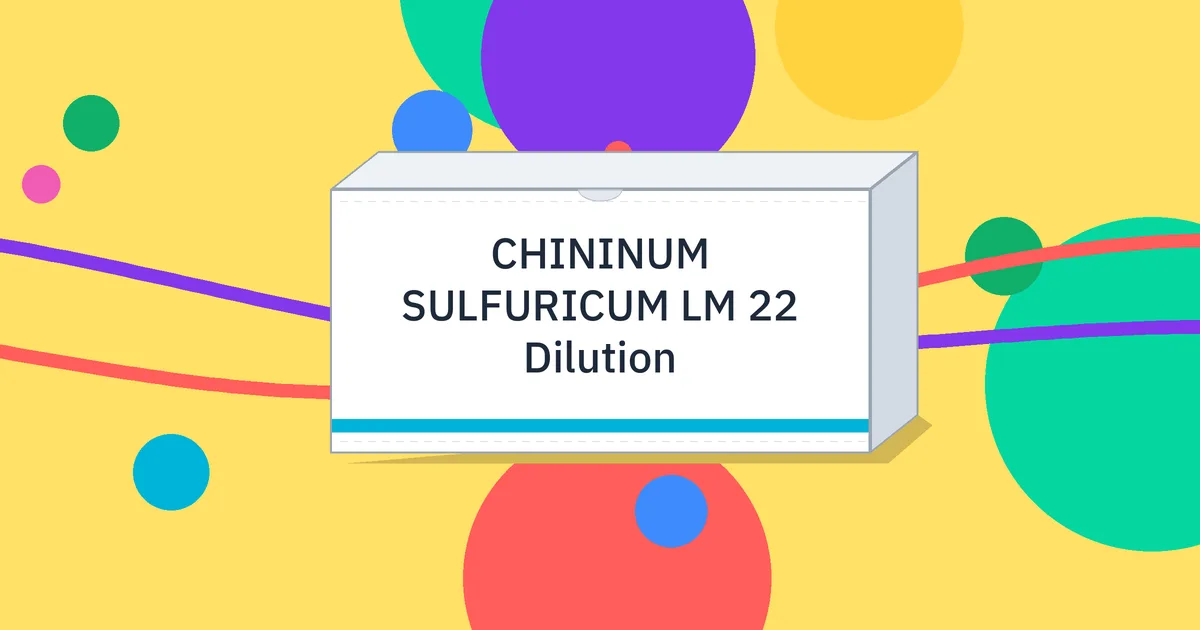 Symbolbild: Packung mit der Aufschrift CHININUM SULFURICUM LM 22 Dilution (PZN 12816103) – Verfügbarkeit und Bezug in Apotheken in Frankfurt am Main