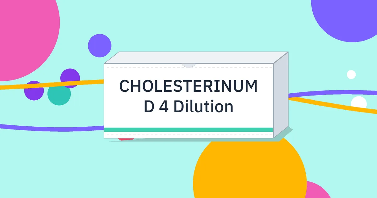 Symbolbild: Packung mit der Aufschrift CHOLESTERINUM D 4 Dilution (PZN 00212067) – Verfügbarkeit und Bezug in Apotheken in Frankfurt am Main