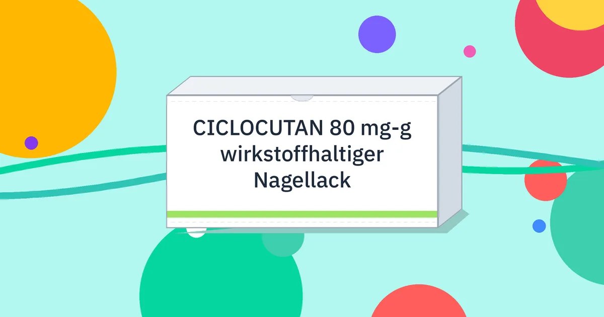 Symbolbild: Packung mit der Aufschrift CICLOCUTAN 80 mg-g wirkstoffhaltiger Nagellack (PZN 09758282) – Verfügbarkeit und Bezug in Apotheken in Frankfurt am Main