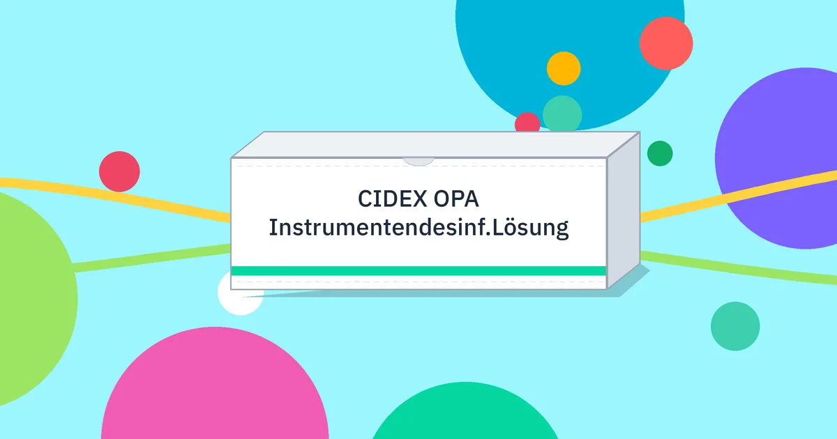 Symbolbild: Packung mit der Aufschrift CIDEX OPA Instrumentendesinf.Lösung (PZN 02728473) – Verfügbarkeit und Bezug in Apotheken in Frankfurt am Main