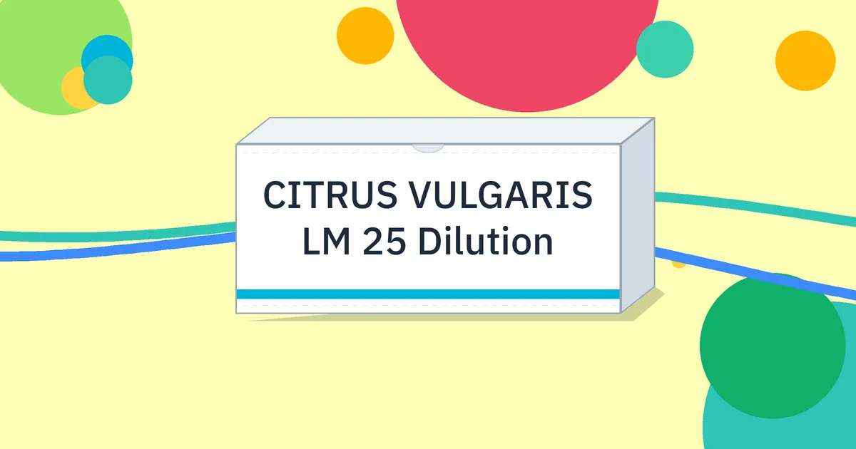 Symbolbild: Packung mit der Aufschrift CITRUS VULGARIS LM 25 Dilution (PZN 12821937) – Verfügbarkeit und Bezug in Apotheken in Frankfurt am Main
