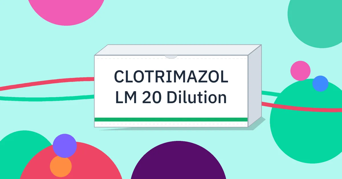 Symbolbild: Packung mit der Aufschrift CLOTRIMAZOL LM 20 Dilution (PZN 12822730) – Verfügbarkeit und Bezug in Apotheken in Frankfurt am Main