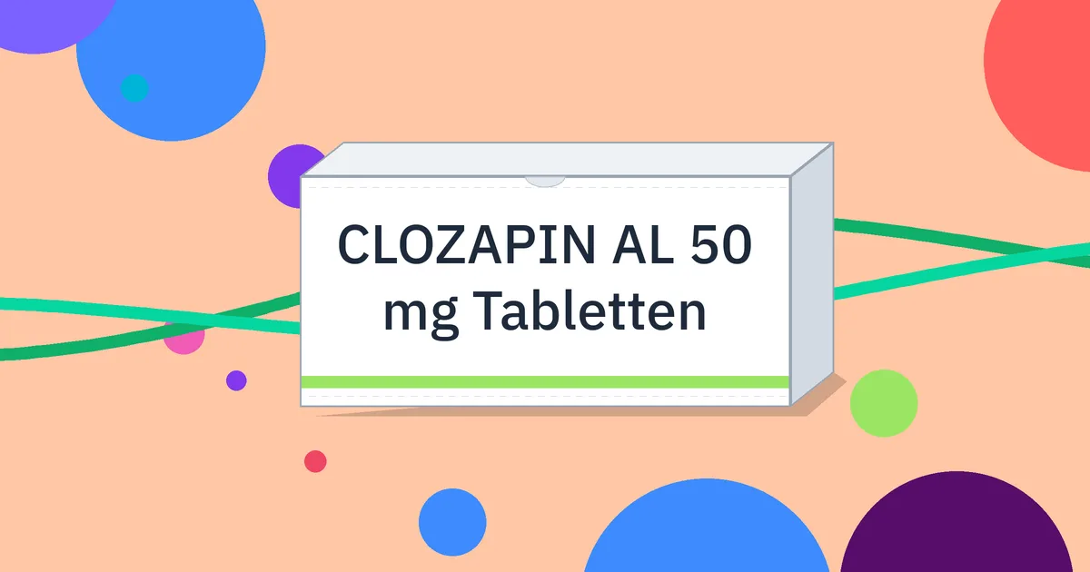 Symbolbild: Packung mit der Aufschrift CLOZAPIN AL 50 mg Tabletten (PZN 18239641) – Verfügbarkeit und Bezug in Apotheken in Frankfurt am Main