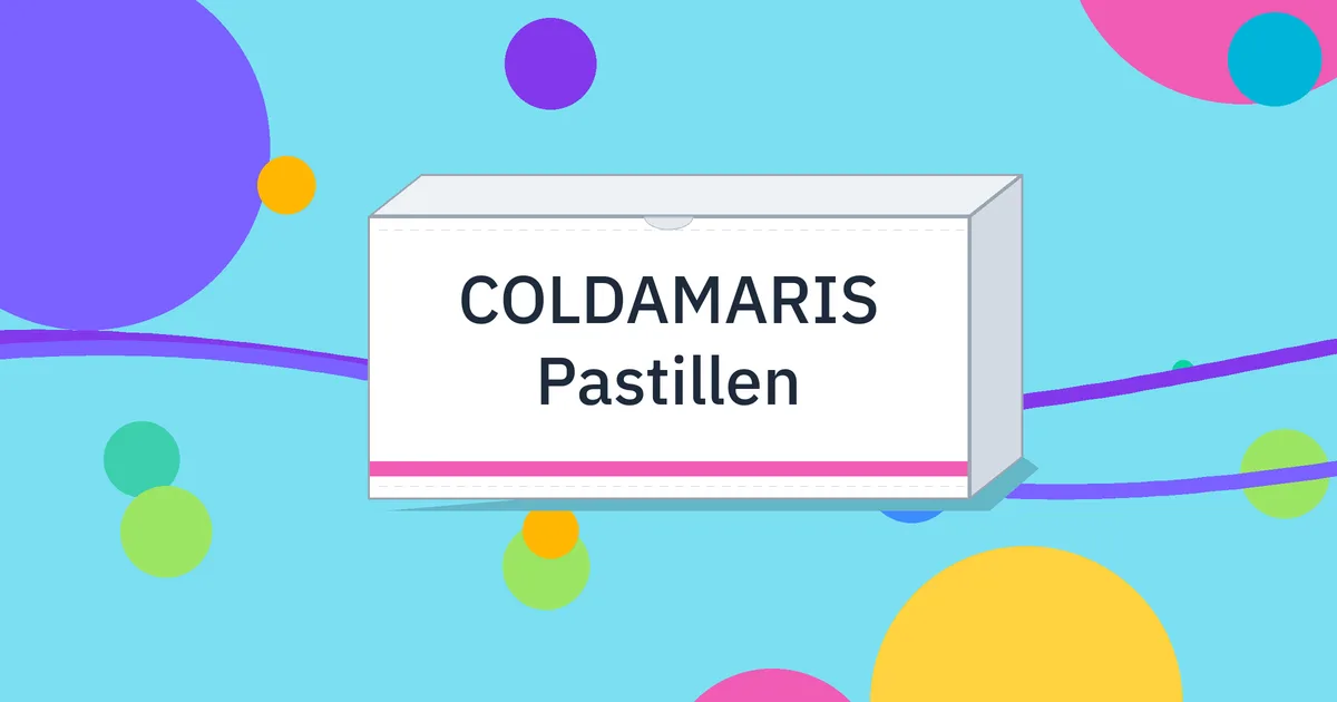 Symbolbild: Packung mit der Aufschrift COLDAMARIS Pastillen (PZN 17422797) – Verfügbarkeit und Bezug in Apotheken in Frankfurt am Main