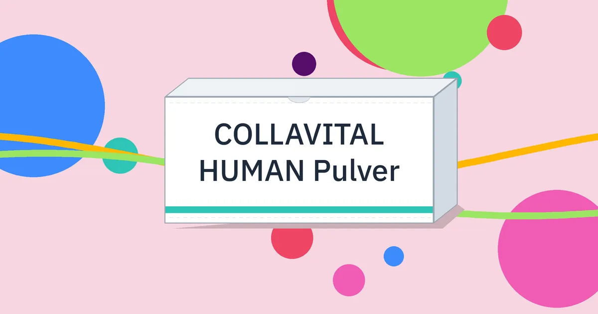 Symbolbild: Packung mit der Aufschrift COLLAVITAL HUMAN Pulver (PZN 18403767) – Verfügbarkeit und Bezug in Apotheken in Frankfurt am Main