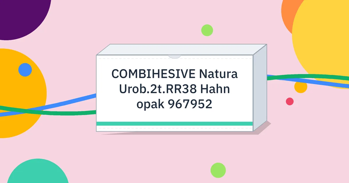 Symbolbild: Packung mit der Aufschrift COMBIHESIVE Natura Urob.2t.RR38 Hahn opak 967952 (PZN 08406351) – Verfügbarkeit und Bezug in Apotheken in Frankfurt am Main
