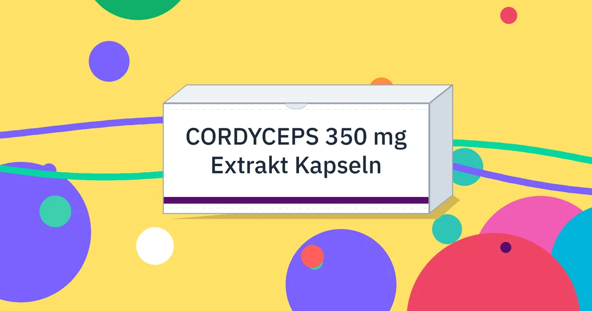 Symbolbild: Packung mit der Aufschrift CORDYCEPS 350 mg Extrakt Kapseln (PZN 07572449) – Verfügbarkeit und Bezug in Apotheken in Frankfurt am Main