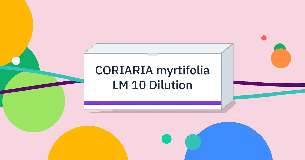 Symbolbild: Packung mit der Aufschrift CORIARIA myrtifolia LM 10 Dilution (PZN 13451649) – Verfügbarkeit und Bezug in Apotheken in Frankfurt am Main