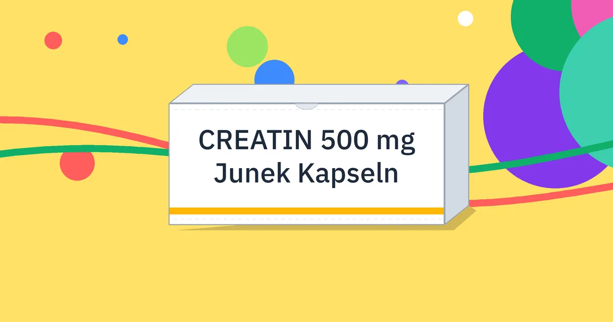 Symbolbild: Packung mit der Aufschrift CREATIN 500 mg Junek Kapseln (PZN 09325241) – Verfügbarkeit und Bezug in Apotheken in Frankfurt am Main