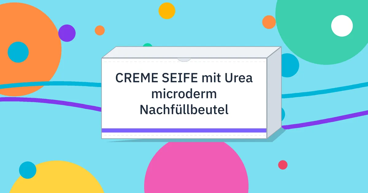 Symbolbild: Packung mit der Aufschrift CREME SEIFE mit Urea microderm Nachfüllbeutel (PZN 17945182) – Verfügbarkeit und Bezug in Apotheken in Frankfurt am Main