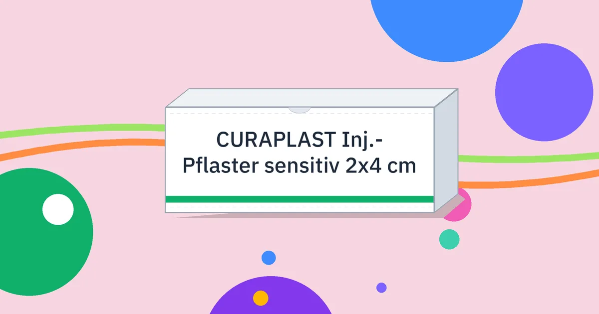 Symbolbild: Packung mit der Aufschrift CURAPLAST Inj.-Pflaster sensitiv 2x4 cm (PZN 17306571) – Verfügbarkeit und Bezug in Apotheken in Frankfurt am Main