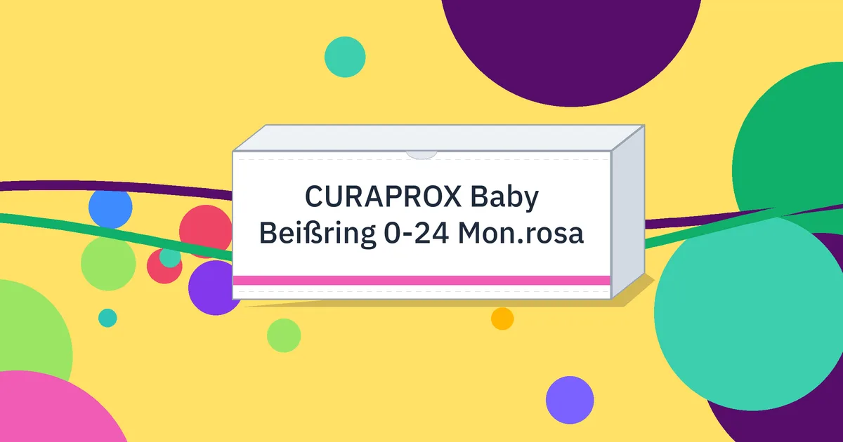 Symbolbild: Packung mit der Aufschrift CURAPROX Baby Beißring 0-24 Mon.rosa (PZN 16587852) – Verfügbarkeit und Bezug in Apotheken in Frankfurt am Main