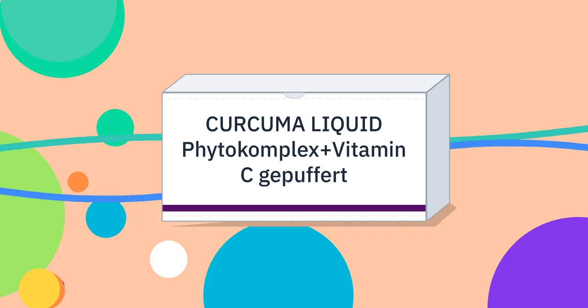 Symbolbild: Packung mit der Aufschrift CURCUMA LIQUID Phytokomplex+Vitamin C gepuffert (PZN 19809951) – Verfügbarkeit und Bezug in Apotheken in Frankfurt am Main