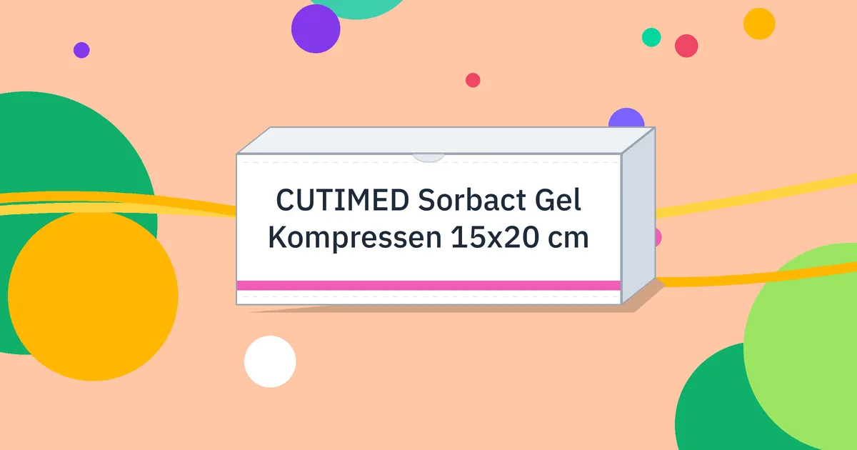 Symbolbild: Packung mit der Aufschrift CUTIMED Sorbact Gel Kompressen 15x20 cm (PZN 06306680) – Verfügbarkeit und Bezug in Apotheken in Frankfurt am Main