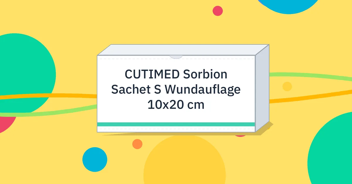 Symbolbild: Packung mit der Aufschrift CUTIMED Sorbion Sachet S Wundauflage 10x20 cm (PZN 11361422) – Verfügbarkeit und Bezug in Apotheken in Frankfurt am Main